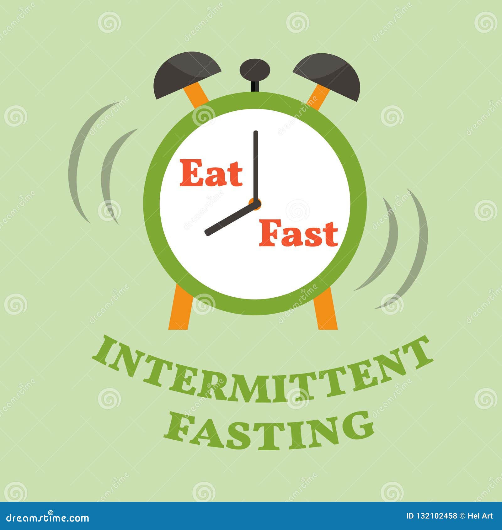 Intermittent Fasting And Healthy Lifestyle Symbol Vector Illustration ...