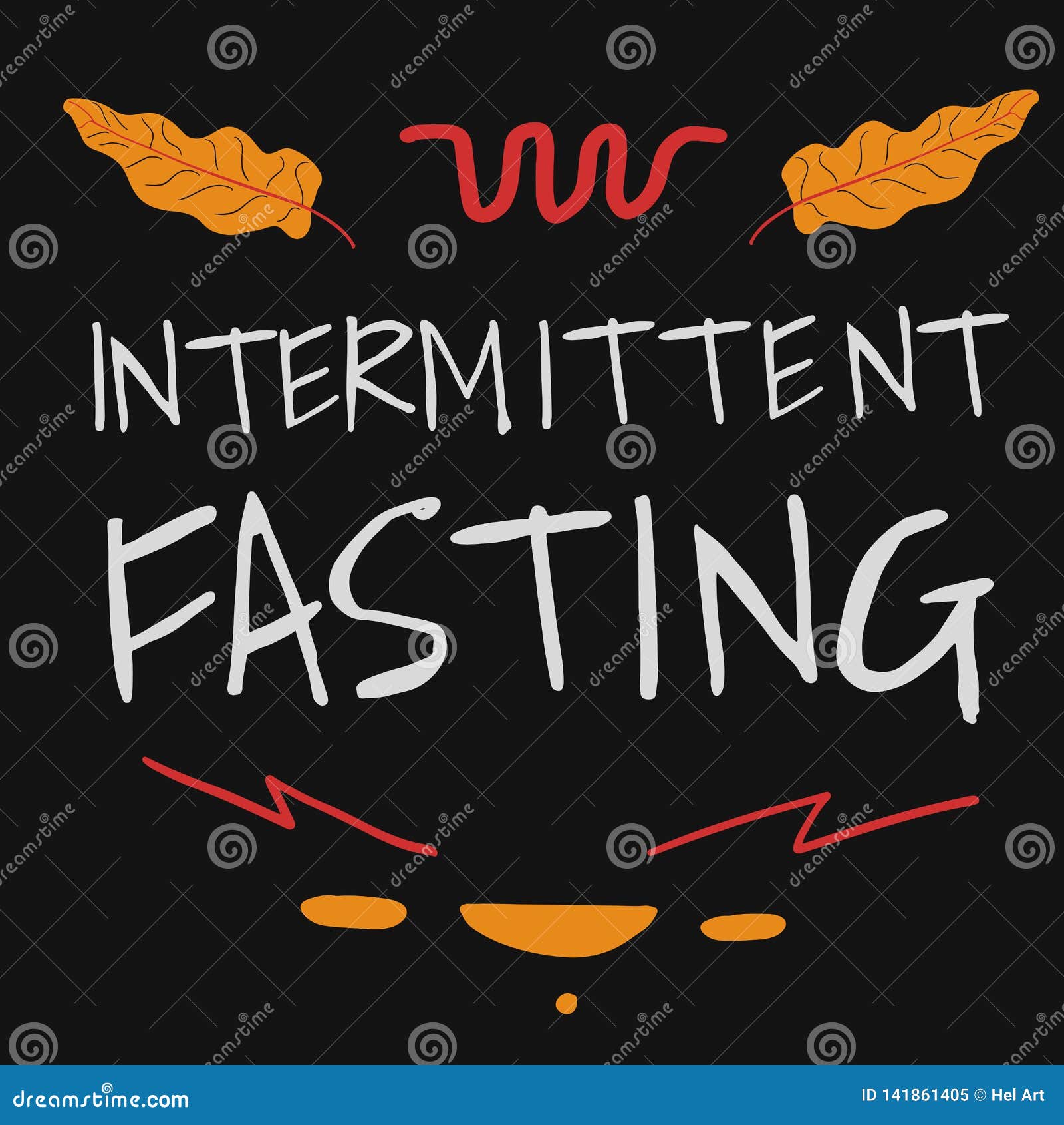 Intermittent Fasting Hand Drawn Lettering Cartoon Vector ...