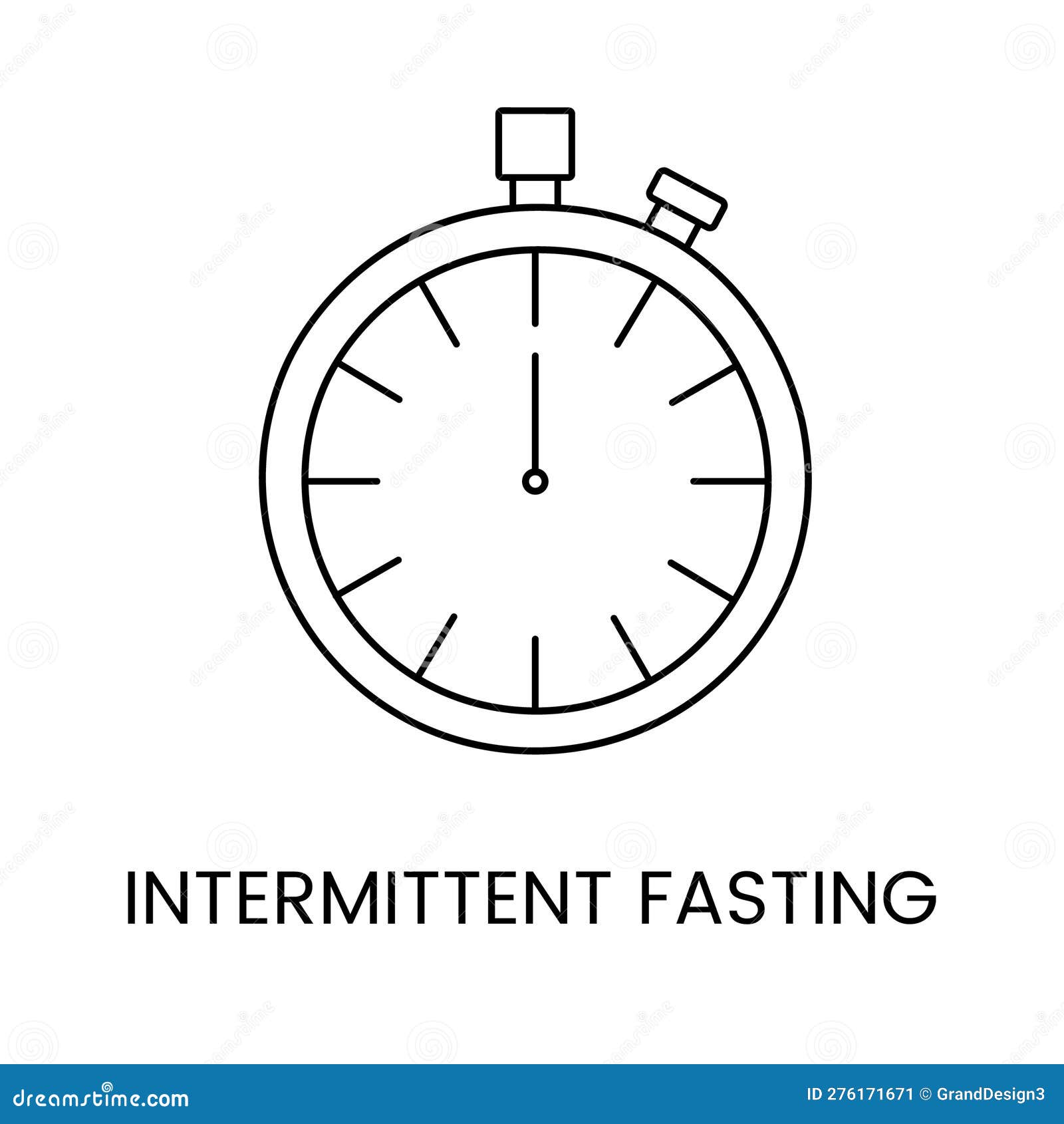 Intermittent Fasting Line Icon in Vector, Timer Illustration. Stock ...