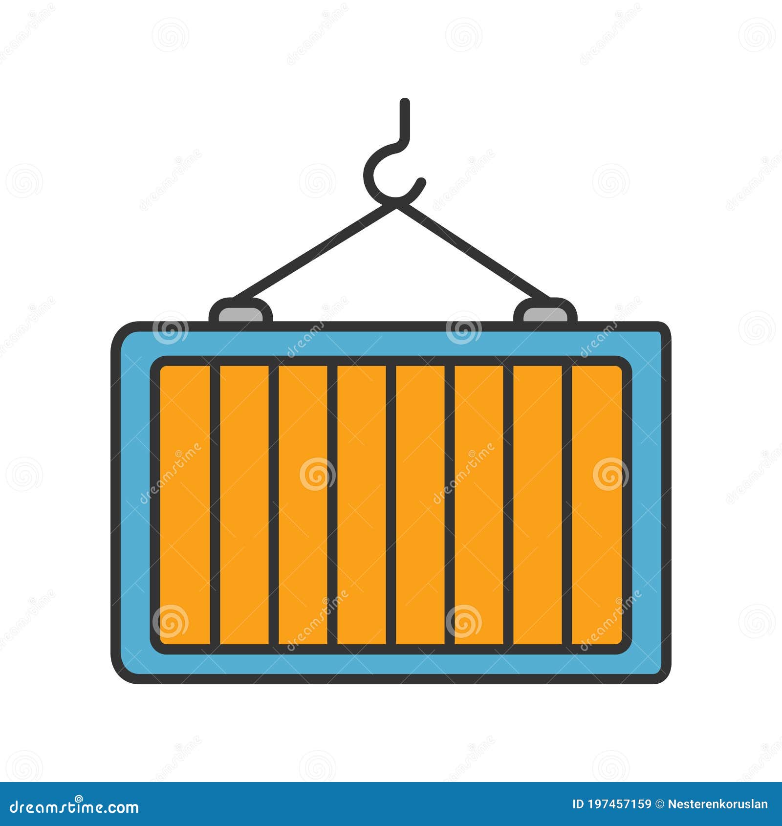 Intermodal Container Color Icon Stock Vector - Illustration of design ...