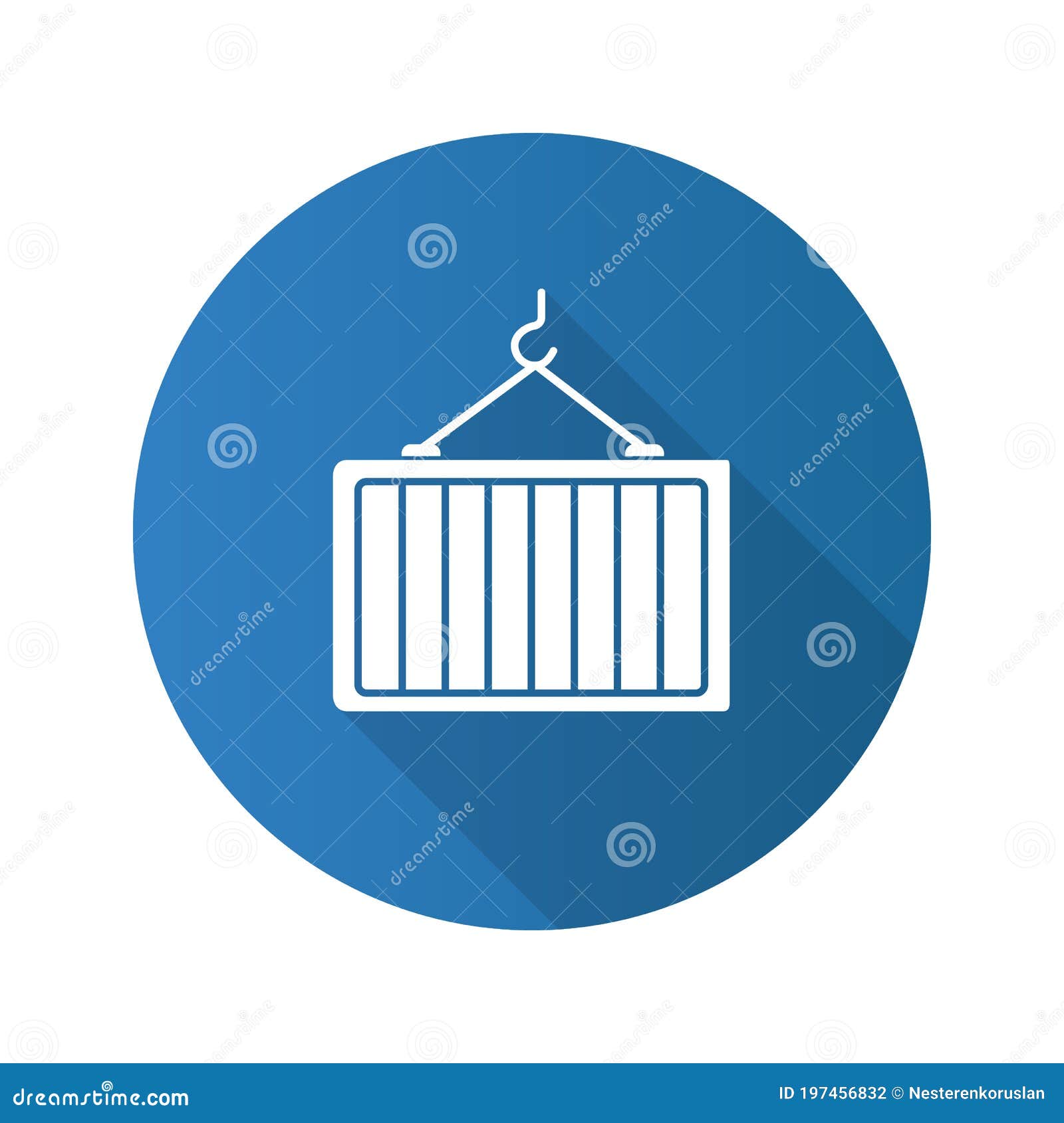 Intermodal Container Flat Design Long Shadow Glyph Icon Stock Vector ...