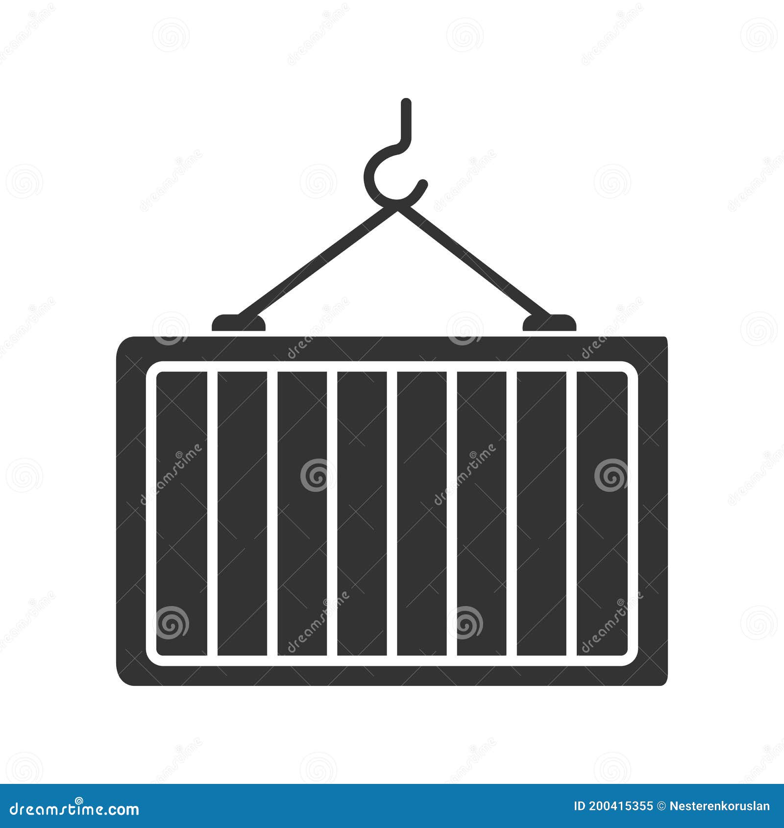 Intermodal Container Glyph Icon Stock Vector - Illustration of icon ...