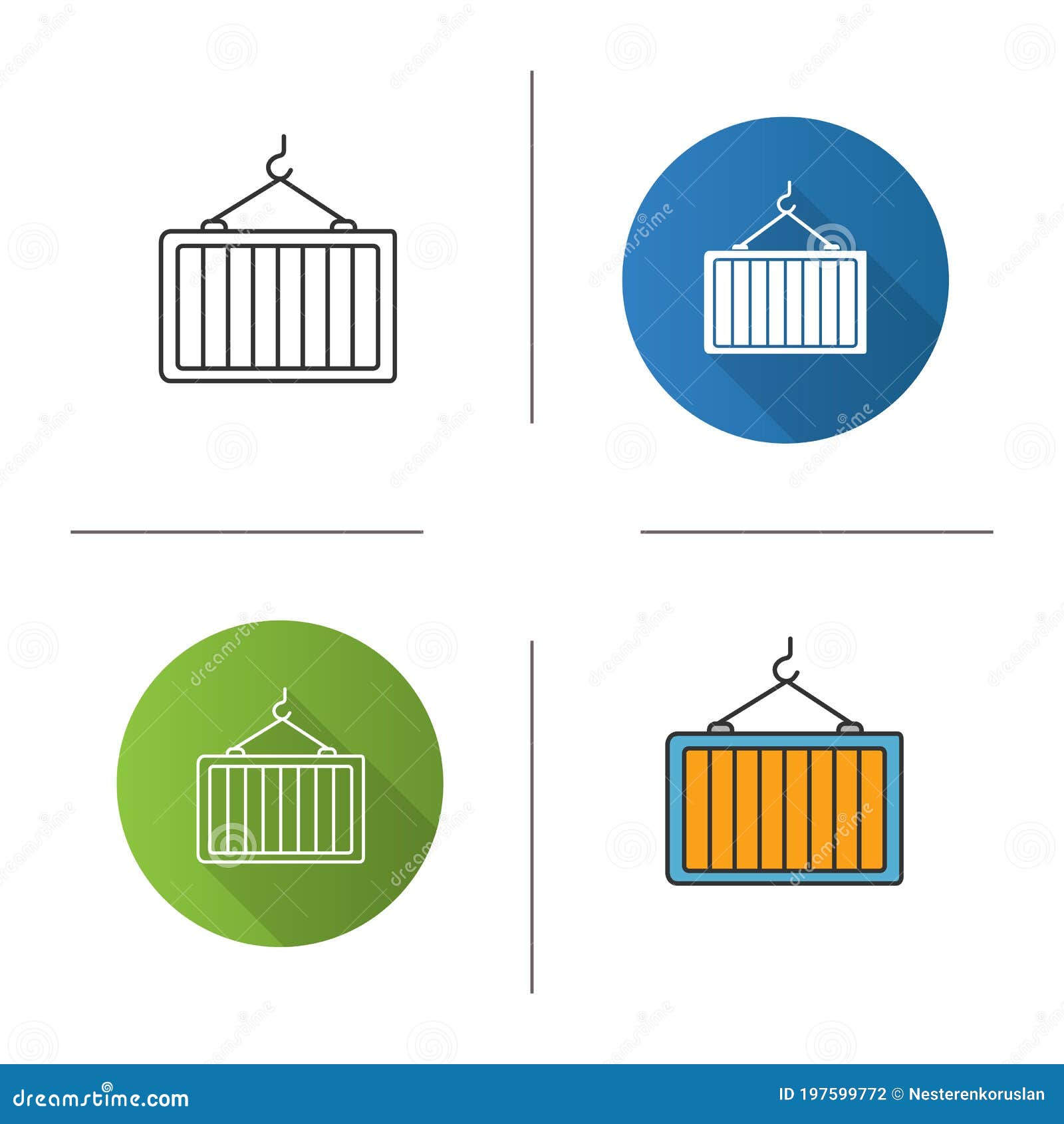 Intermodal container icon stock vector. Illustration of hook - 197599772