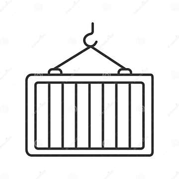 Intermodal Container Linear Icon Stock Vector - Illustration of ...