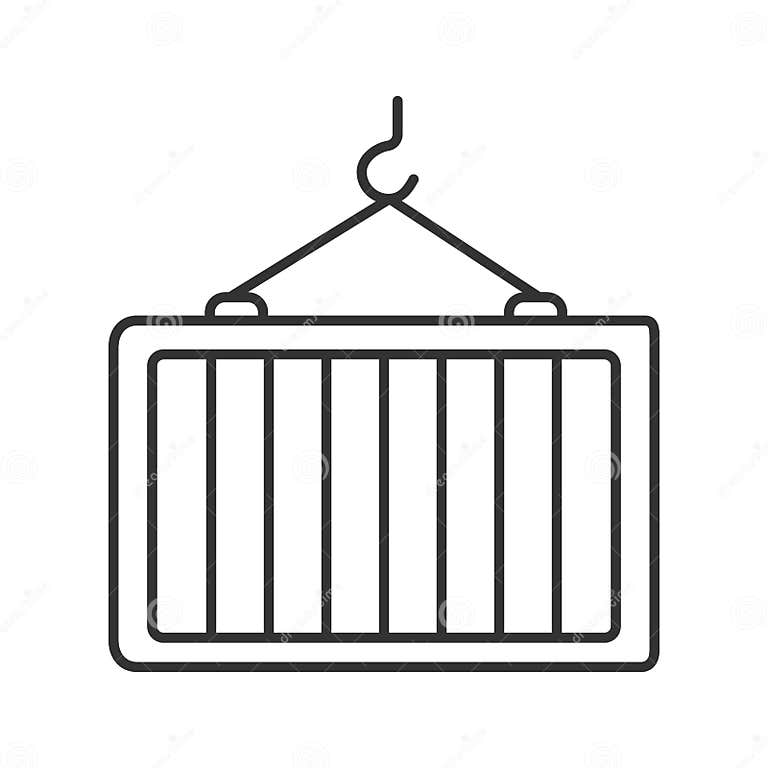 Intermodal Container Linear Icon Stock Vector - Illustration of ...
