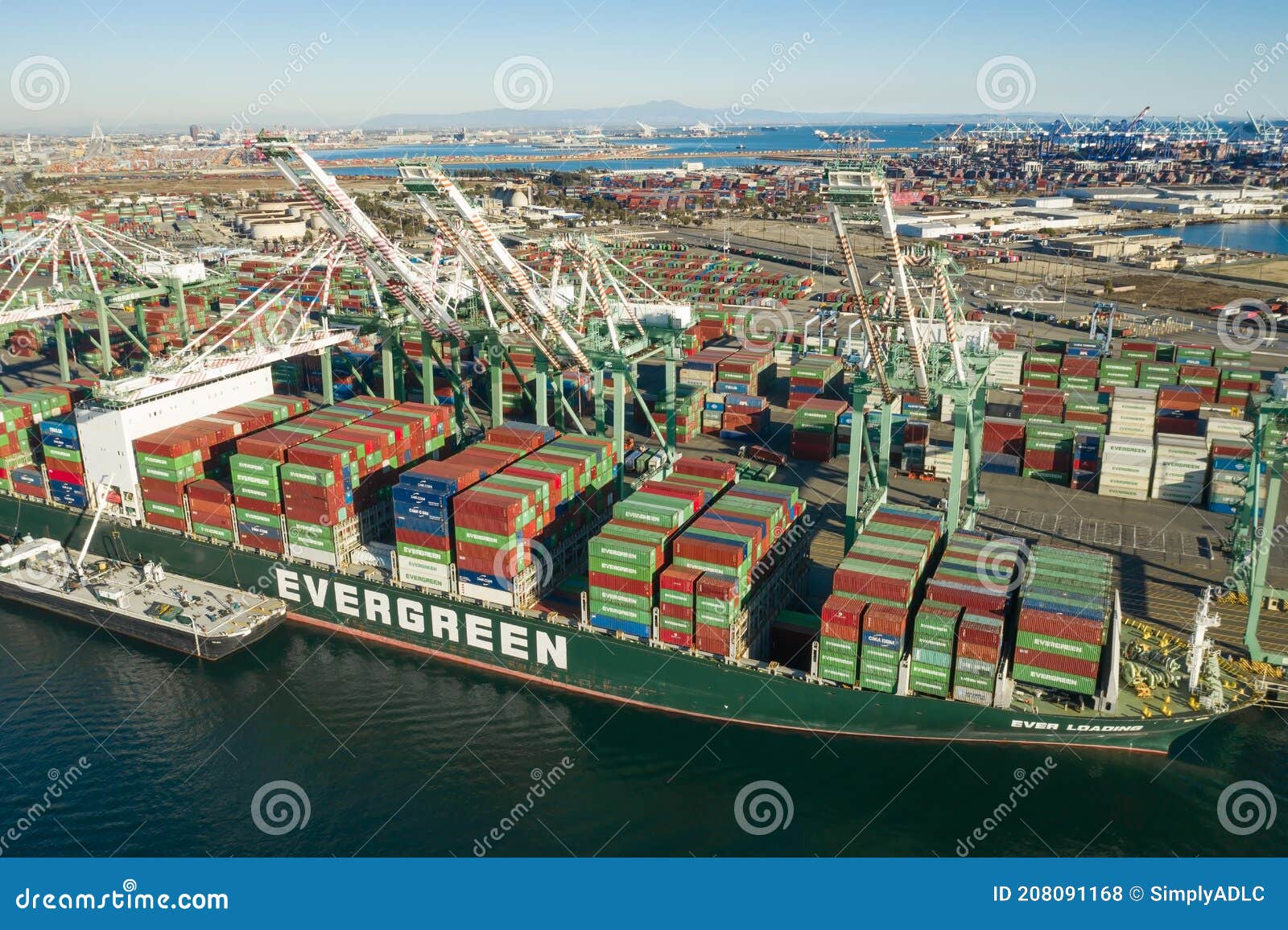Intermodal, Container Ship Docked at Port of Long Beach California USA ...