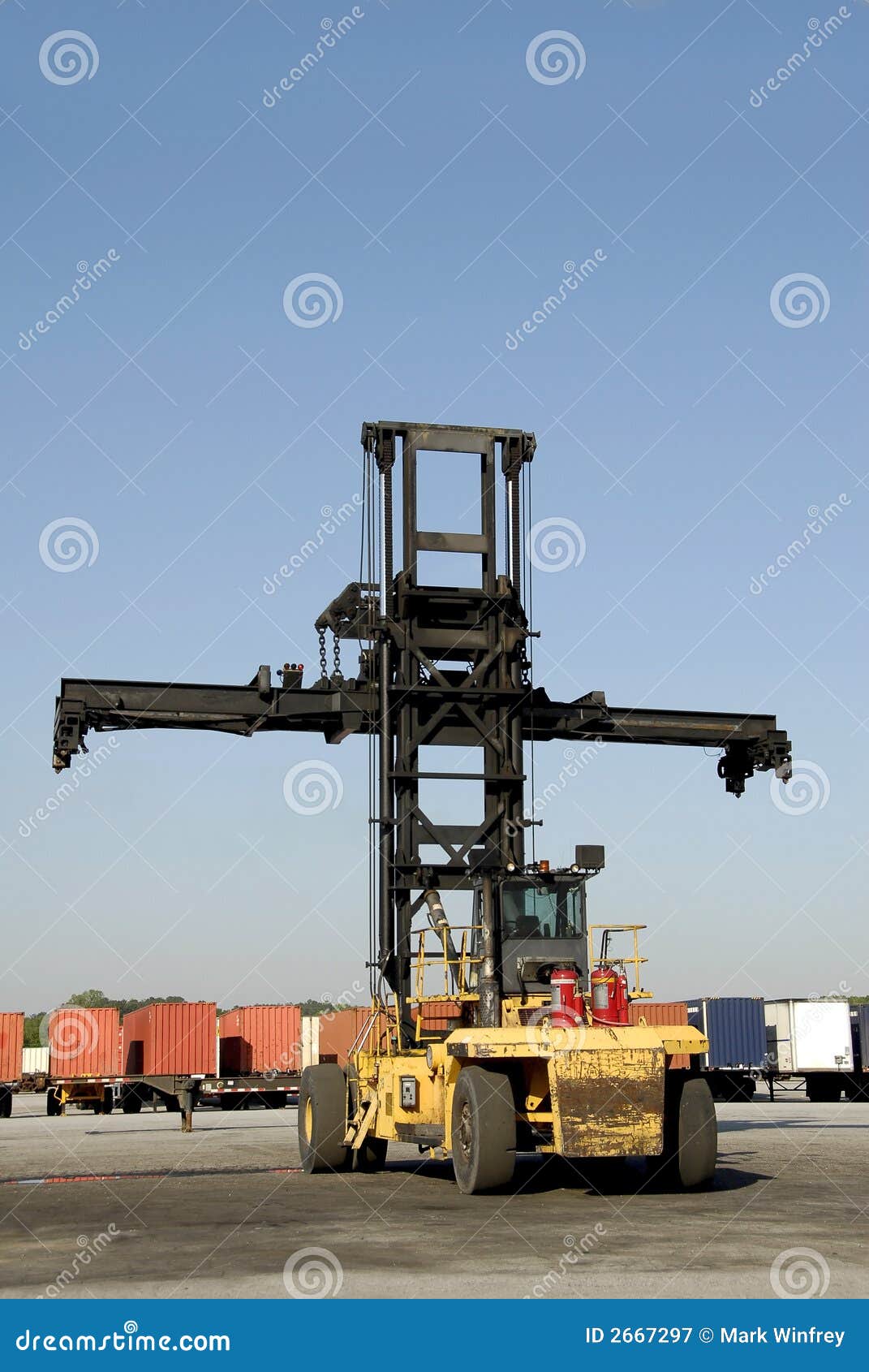 Intermodal Container Stacker Stock Image - Image of boat ...