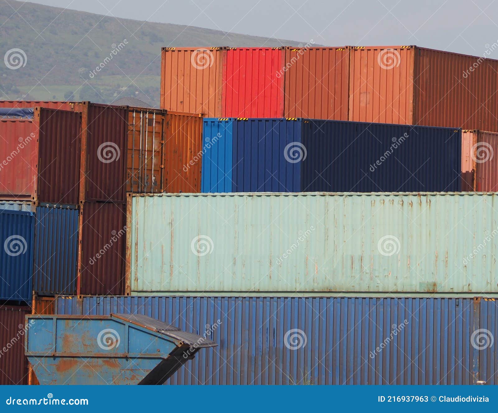 Intermodal Shipping Container Stock Image - Image of ship, harbour ...