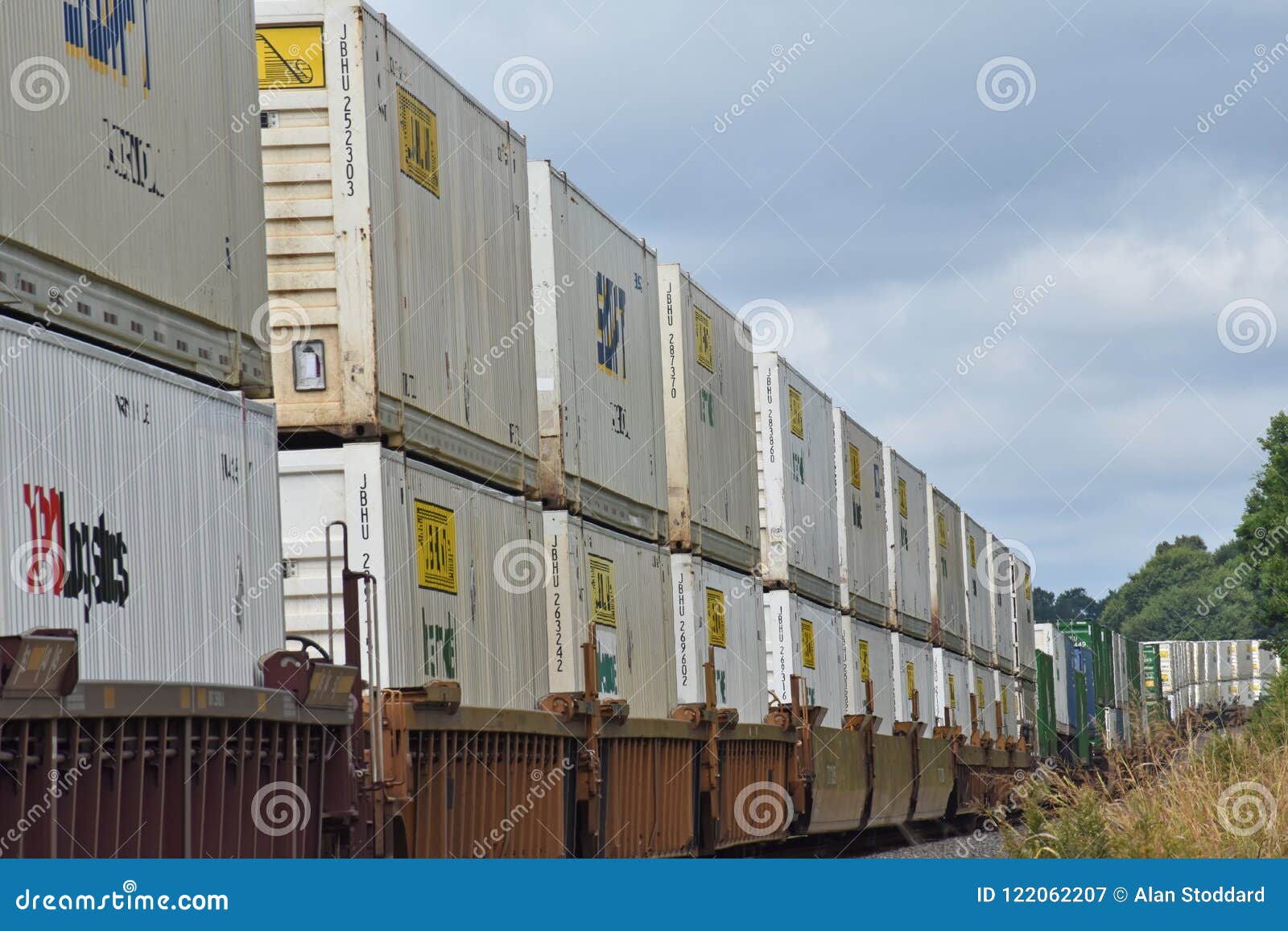 Intermomdal Train Container Freight Double Stacked Editorial ...