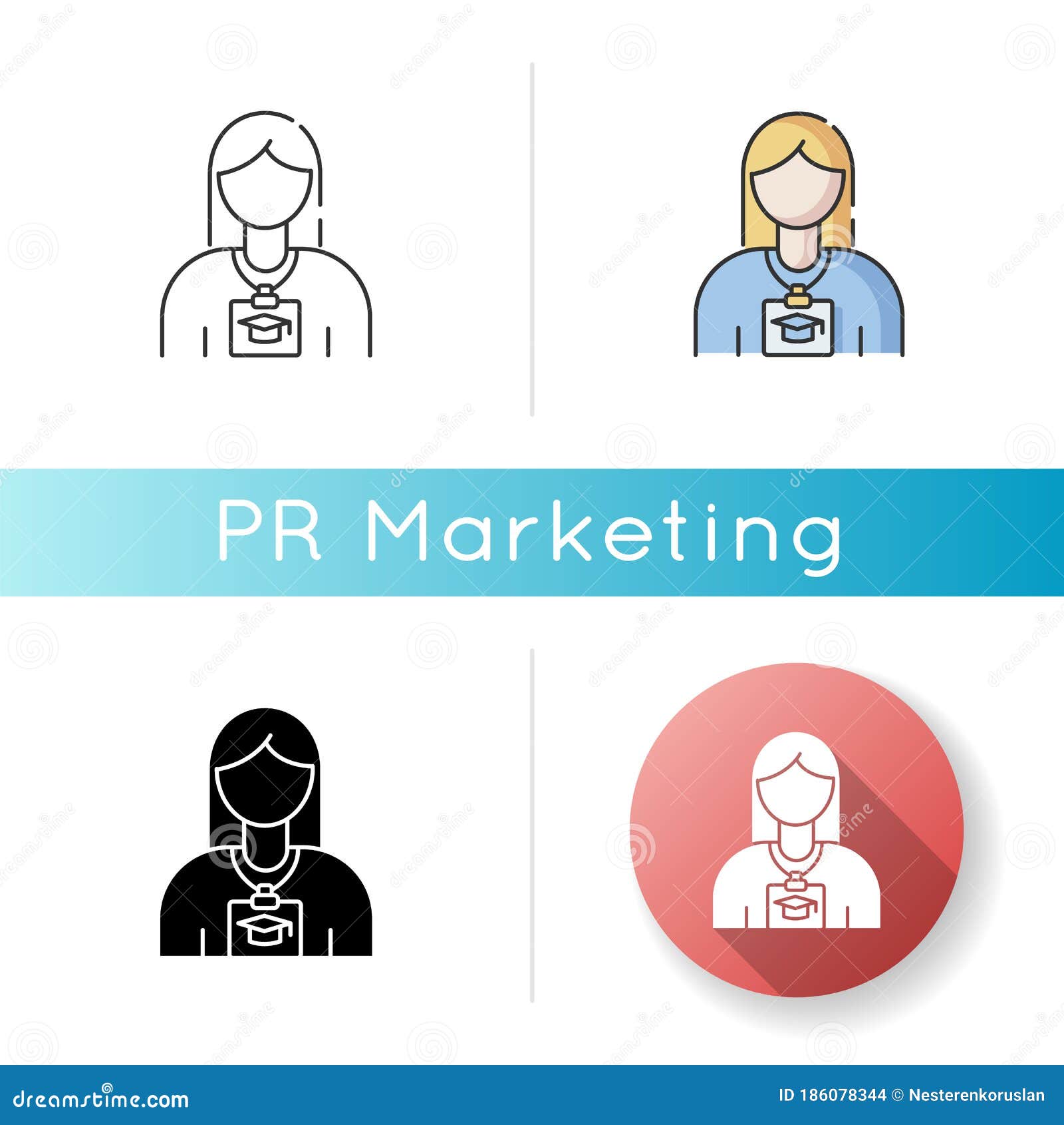 Intern icon stock vector. Illustration of icon, contour - 186078344