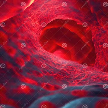 The Internal Appearance of a Blood Artery, the Path of Blood through ...