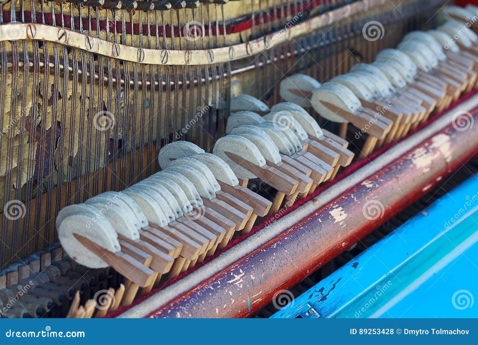 Internal Arrangement of the Old Piano Stock Photo - Image of color ...