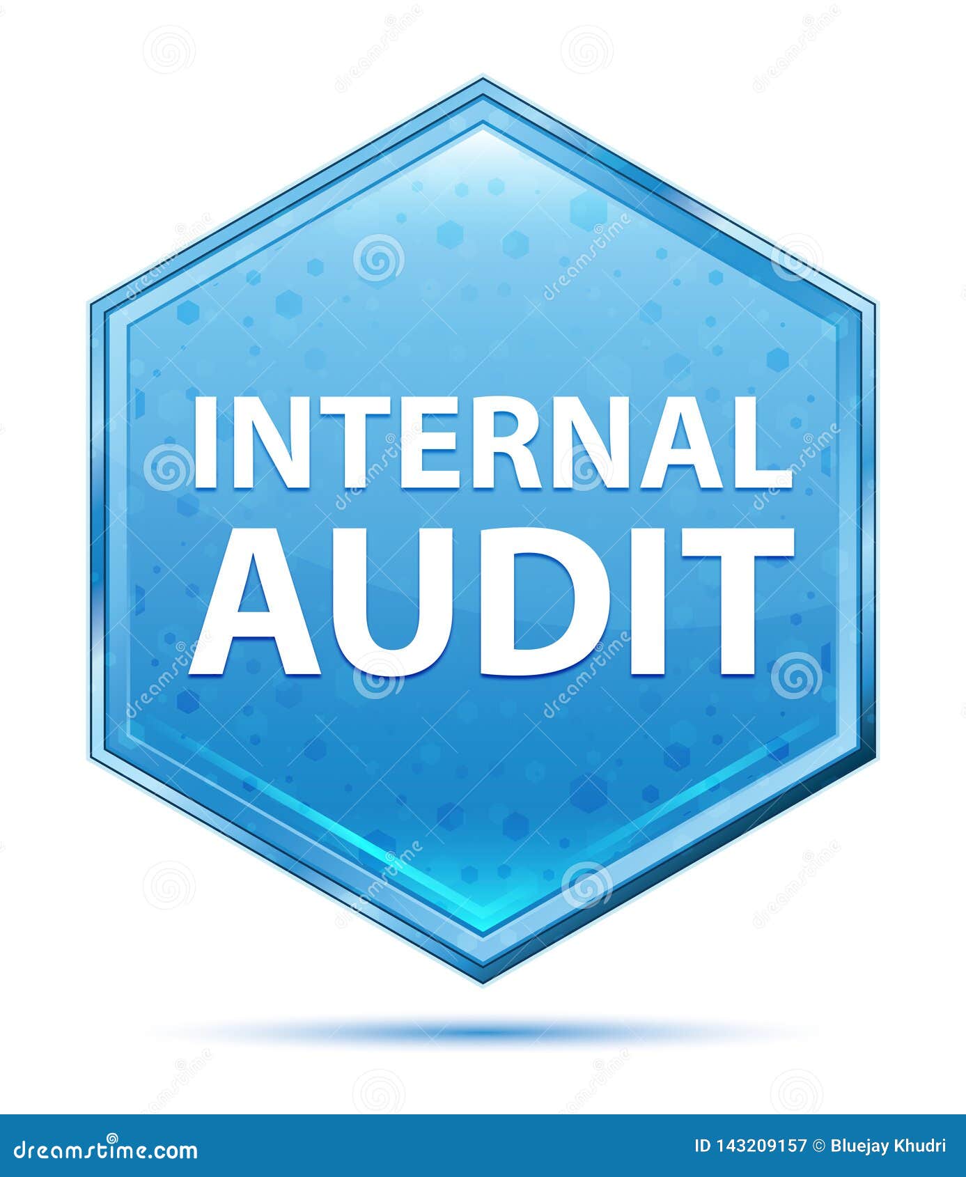 Internal Audit Crystal Blue Hexagon Button Stock Illustration ...