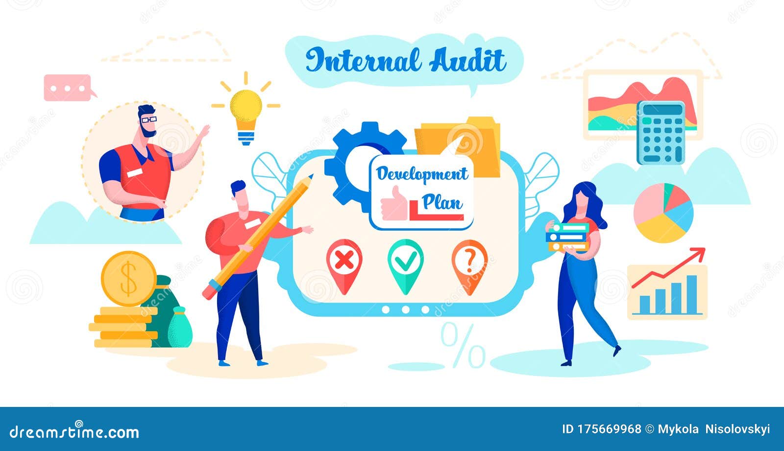 Internal Audit Development Plan Cartoon Flat. Stock Vector ...