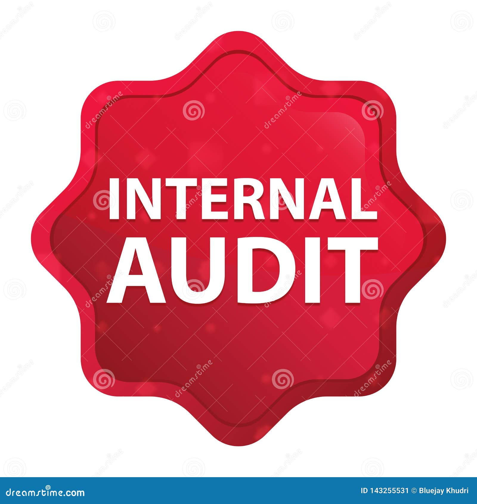Internal Audit Misty Rose Red Starburst Sticker Button Stock ...