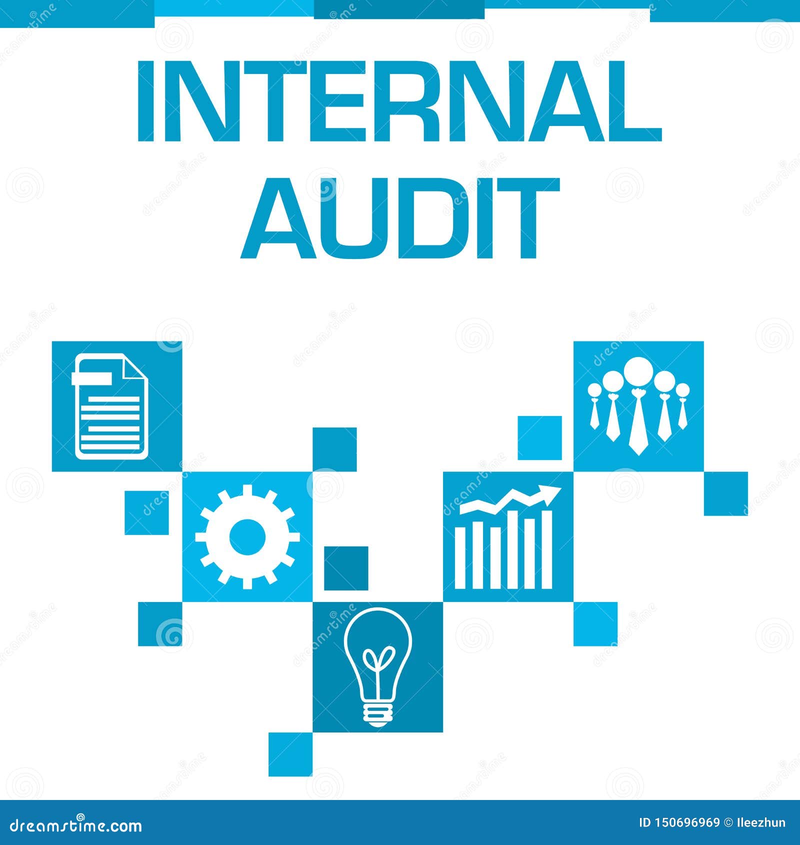 Internal Audit Blue Squares Symbols Stock Illustration - Illustration ...