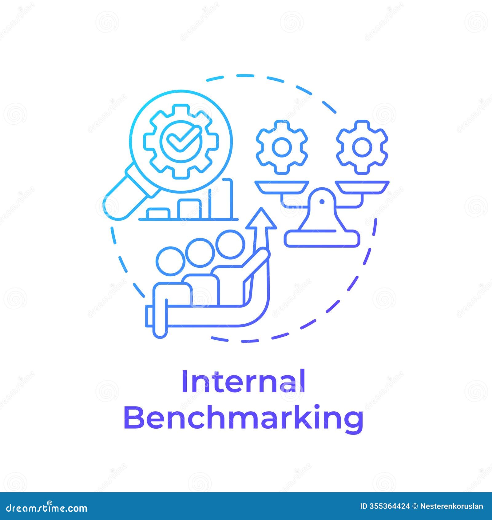 Internal Benchmarking Blue Gradient Concept Icon Stock Vector ...