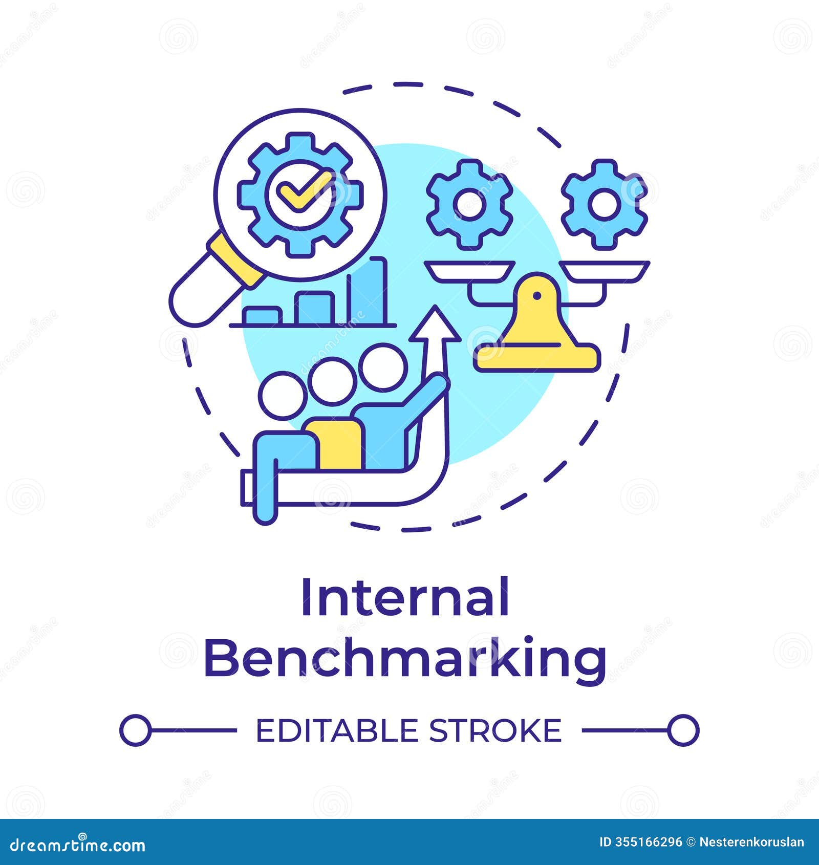 Internal Benchmarking Multi Color Concept Icon Stock Photo - Image of ...