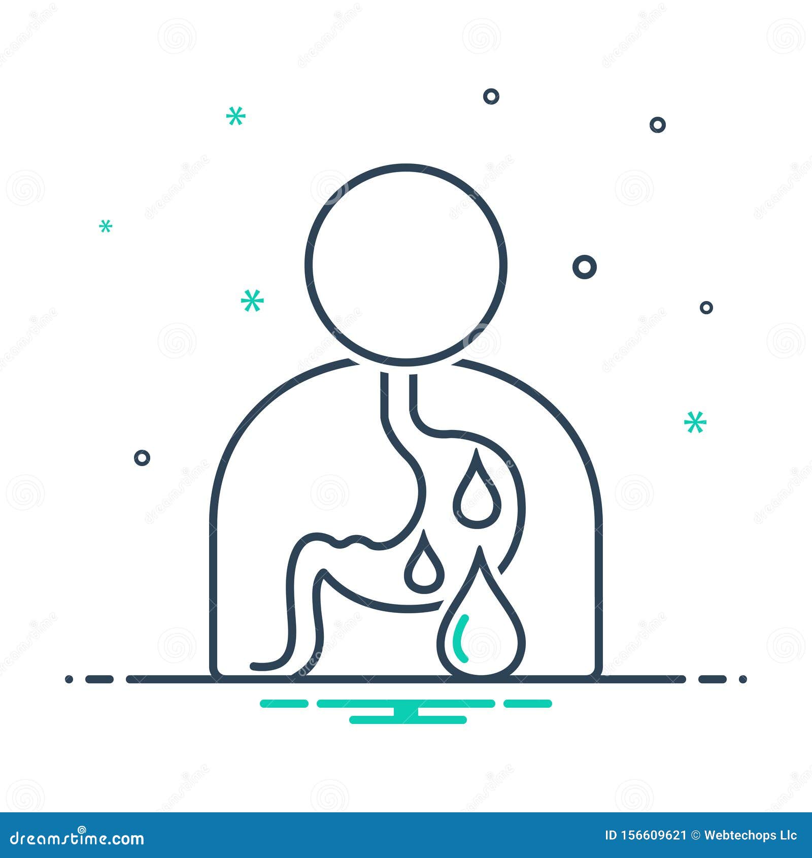 Black Mix Icon for Internal Bleeding, Extravasation and Medical Stock ...