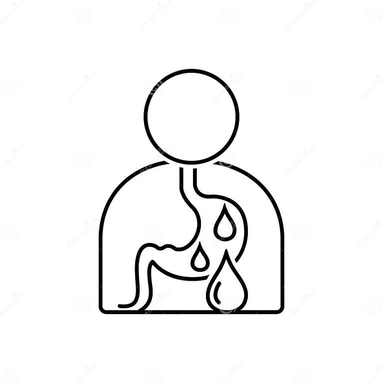 Black Line Icon for Internal Bleeding, Medical and Bleeding Stock ...