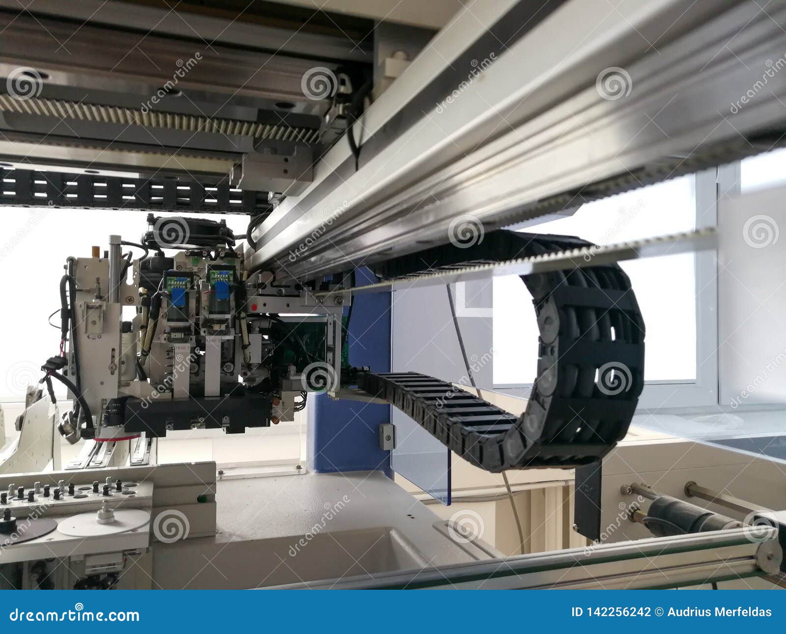 Inside Electronic Pick and Place Machine for PCB Assembly Stock Photo ...