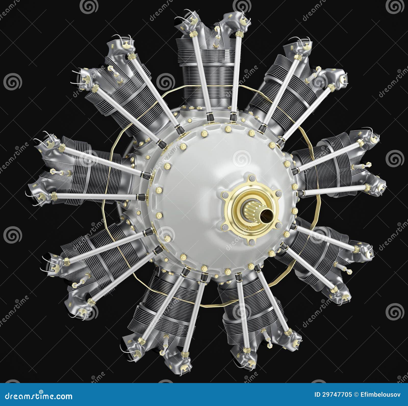 Aircraft Radial Engine Isometric Drawing Vector Illustration ...