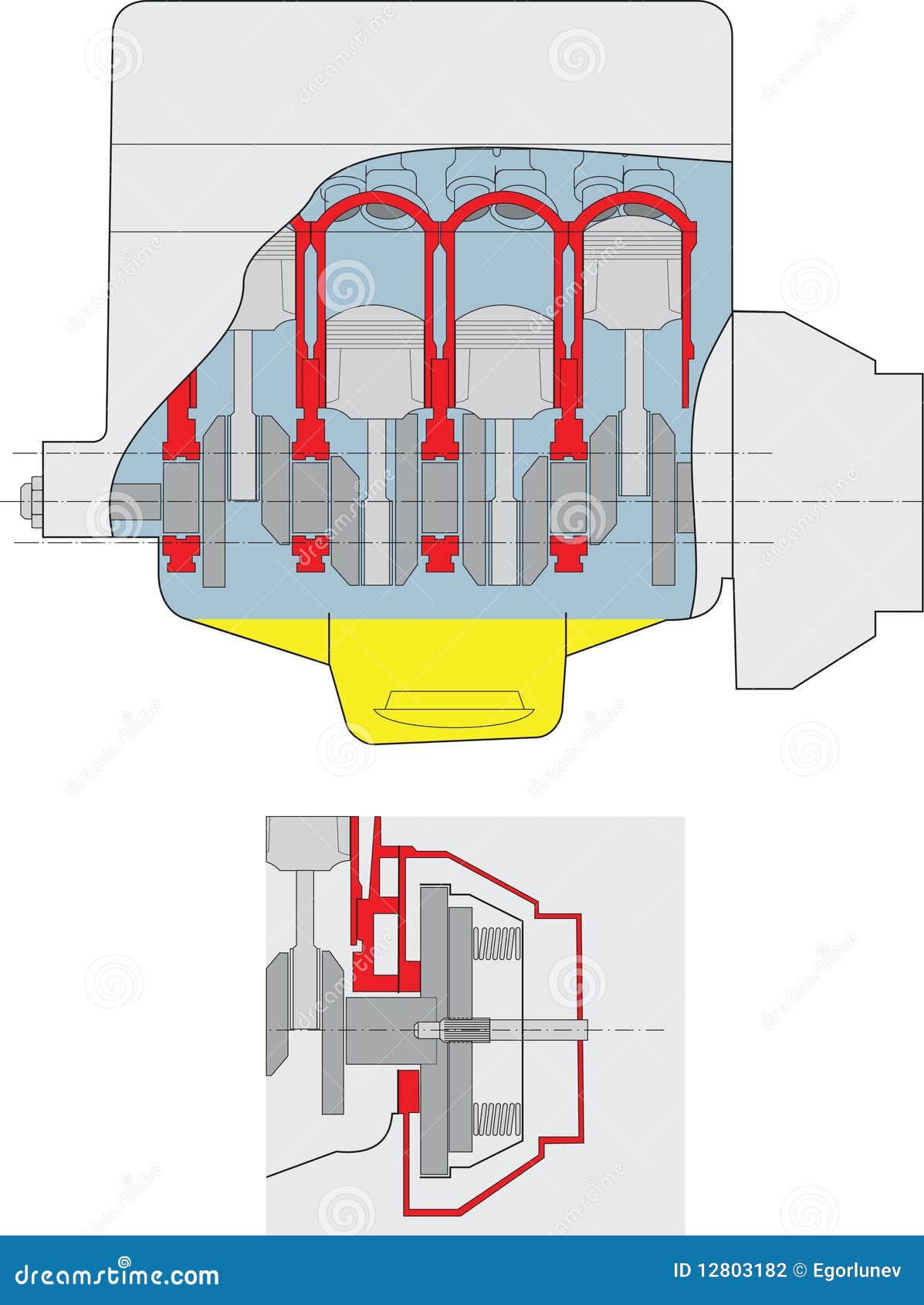 Internal combustion engine stock vector. Illustration of machine - 12803182