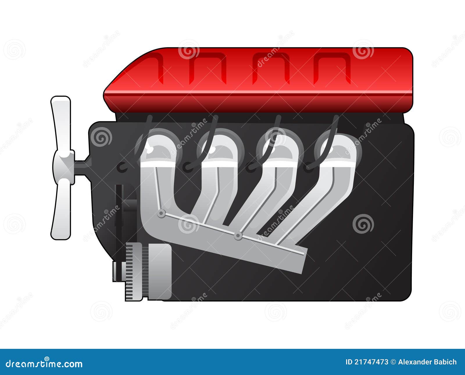 Internal Combustion Engine, With Fire Cartoon Vector | CartoonDealer ...