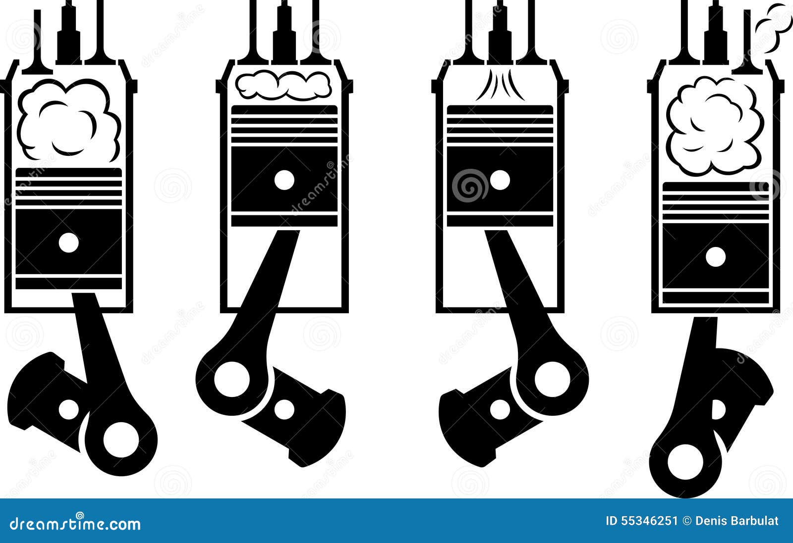 Internal combustion engine stock vector. Illustration of combustion ...