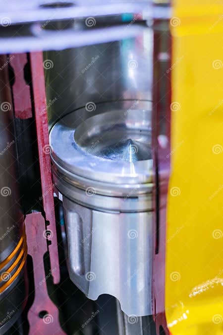Internal Combustion Engine, Cross Section. the Piston in the Cylinder ...