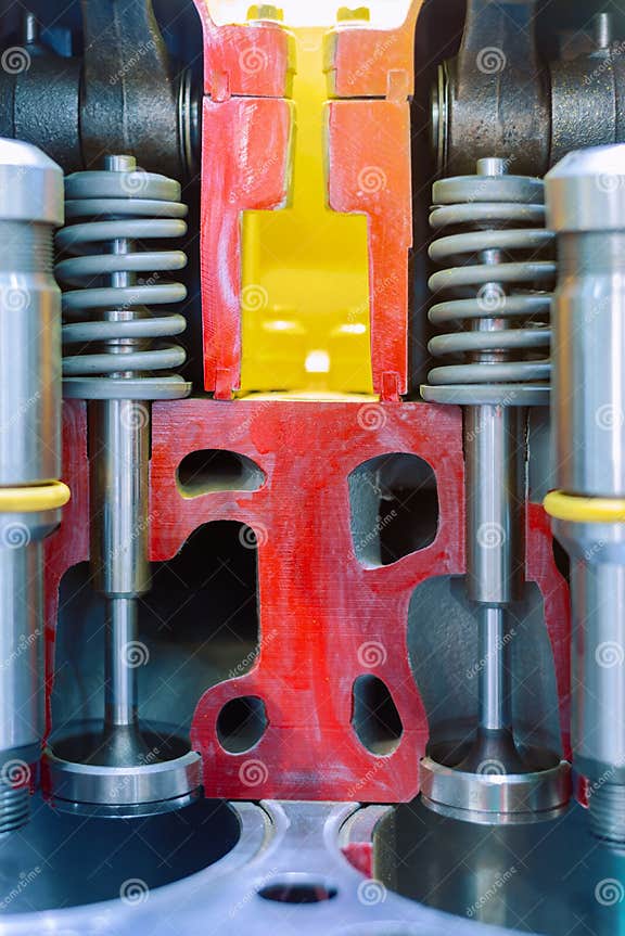 Internal Combustion Engine, Cross Section. Valves Combustion Chamber ...