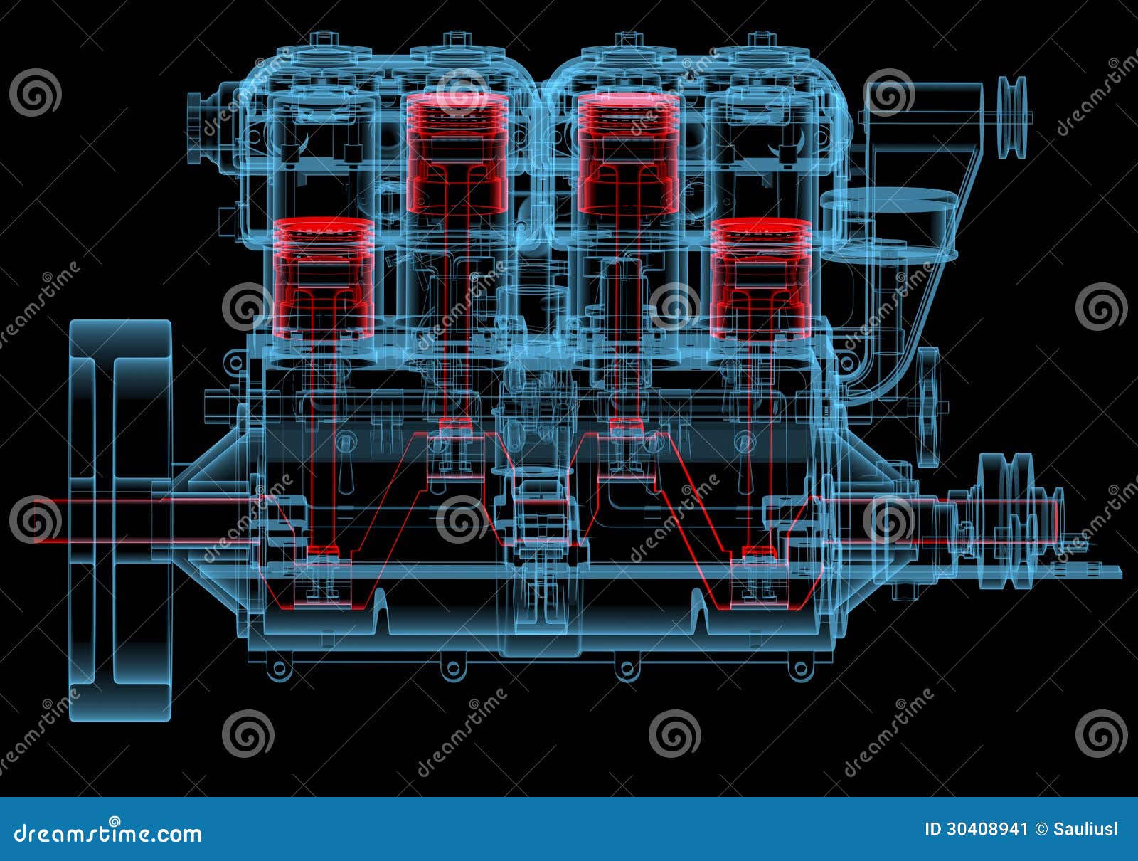Internal Combustion Engine (3D Xray Red and Blue Transparent) Stock ... Internal Combustion Engine (3D Xray Red and Blue Transparent) Stock ...