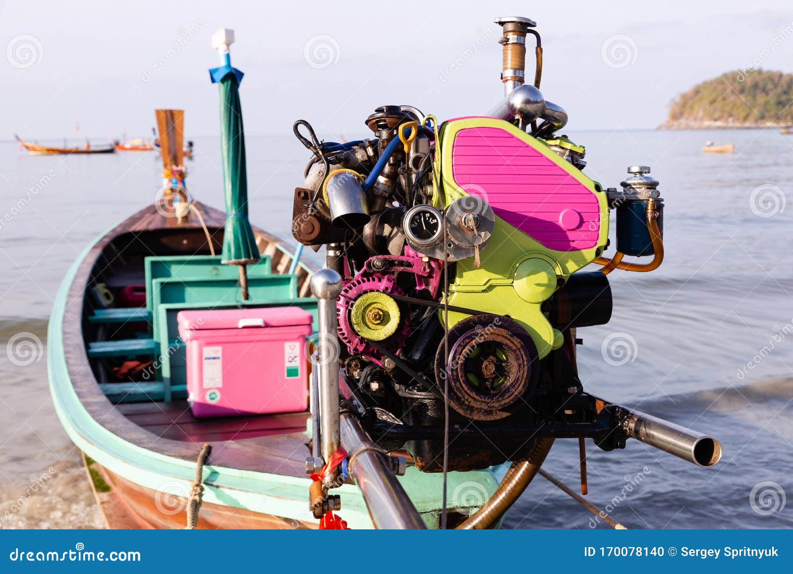 Internal Combustion Engine on a Fishing Boat Stock Photo - Image of ...