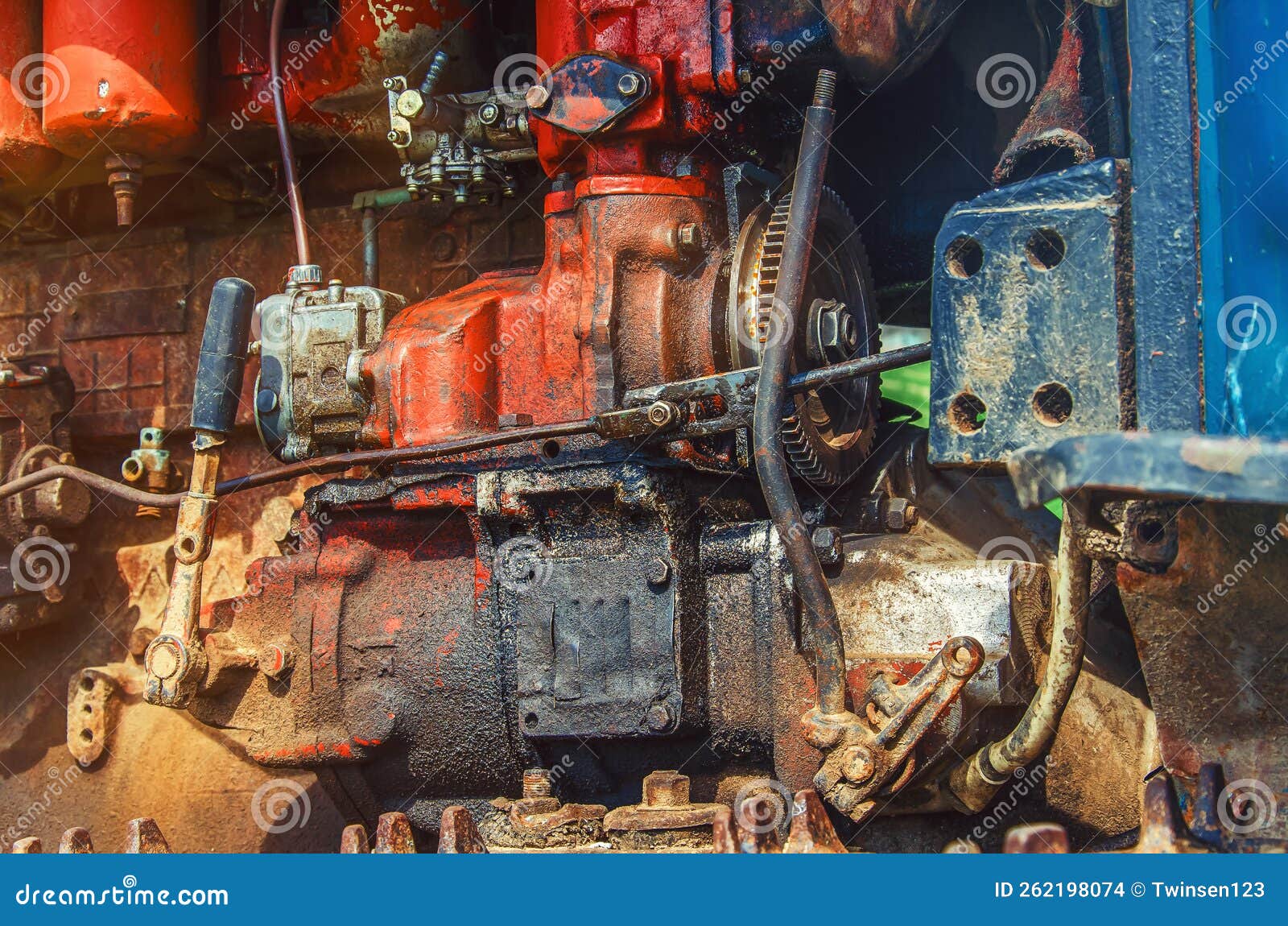 Internal Combustion Engine in an Old Tractor Stock Photo - Image of ...