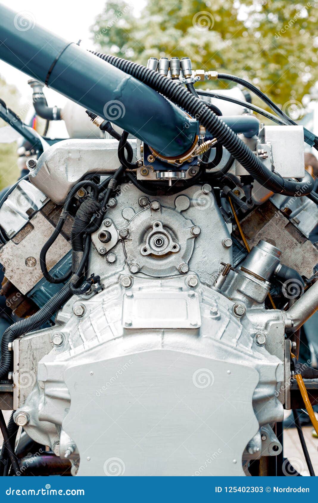 Internal Combustion Engine Operating on Gas Fuel Stock Image - Image of ...