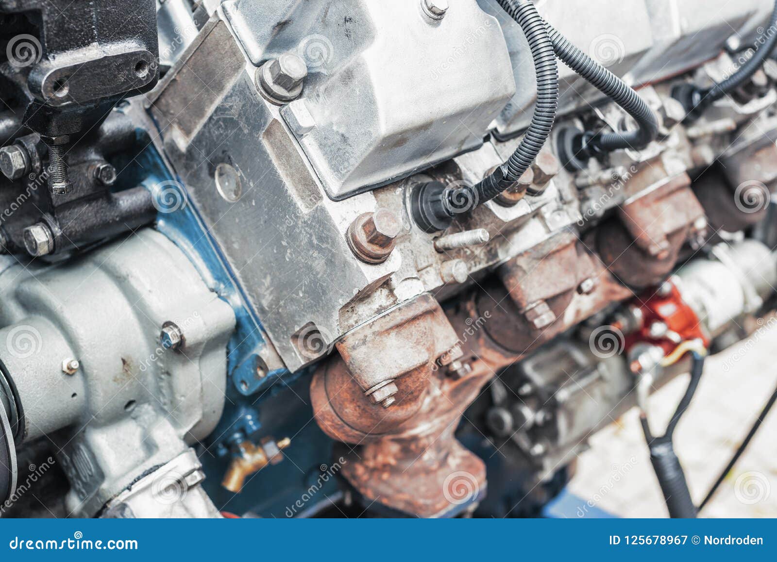 Internal Combustion Engine Operating on Gas Fuel Stock Image - Image of ...