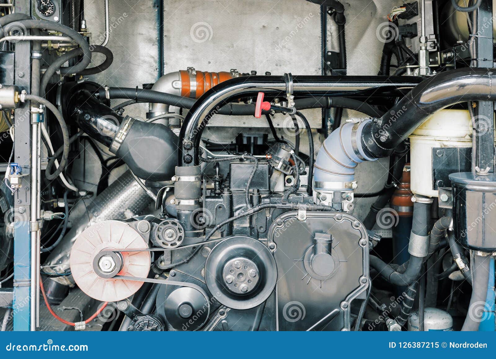 Internal Combustion Engine Operating on Gas Fuel Stock Image - Image of ...