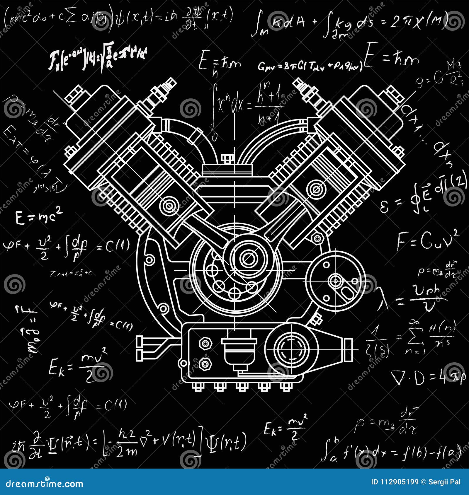 Drawing Engine Seamless Pattern, Background. Seamless Pattern Can Be ...