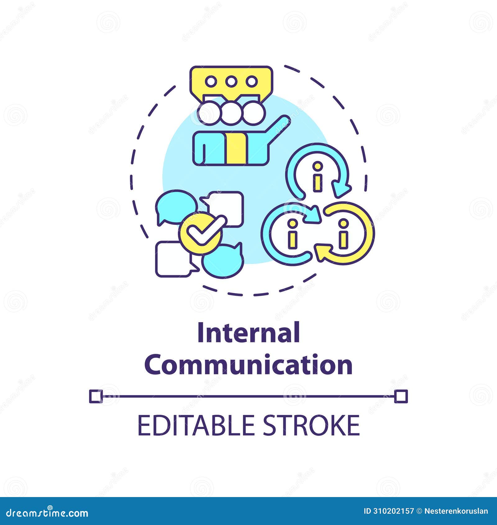 Internal Communication Multi Color Concept Icon Stock Vector ...