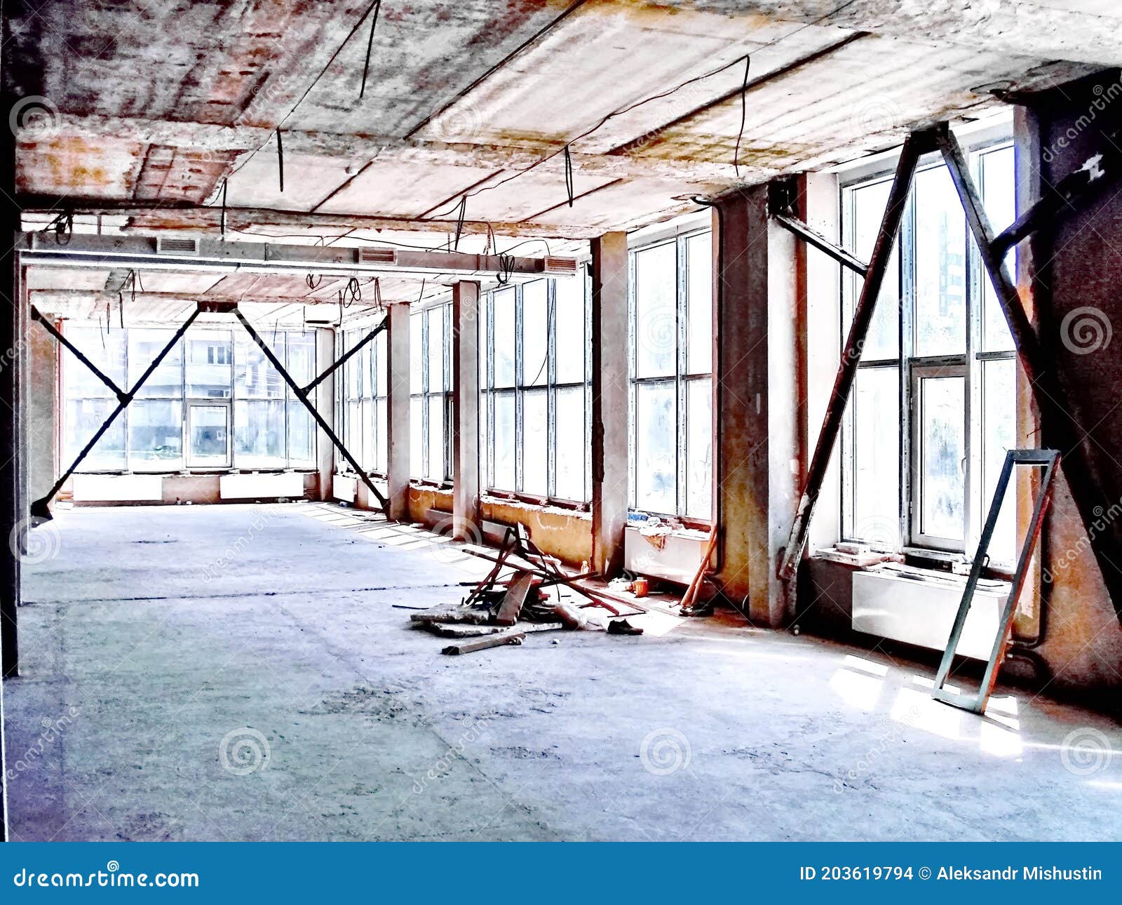 Internal Construction Structures Stock Photo - Image of timber, ducts ...