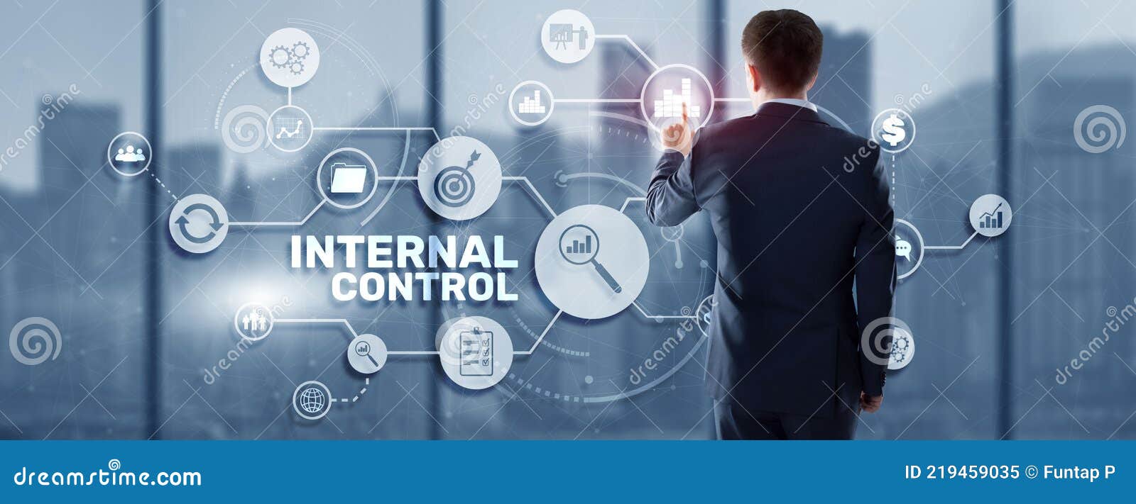Internal Control on Virtual Screen. Accounting and Audit Stock Image ...