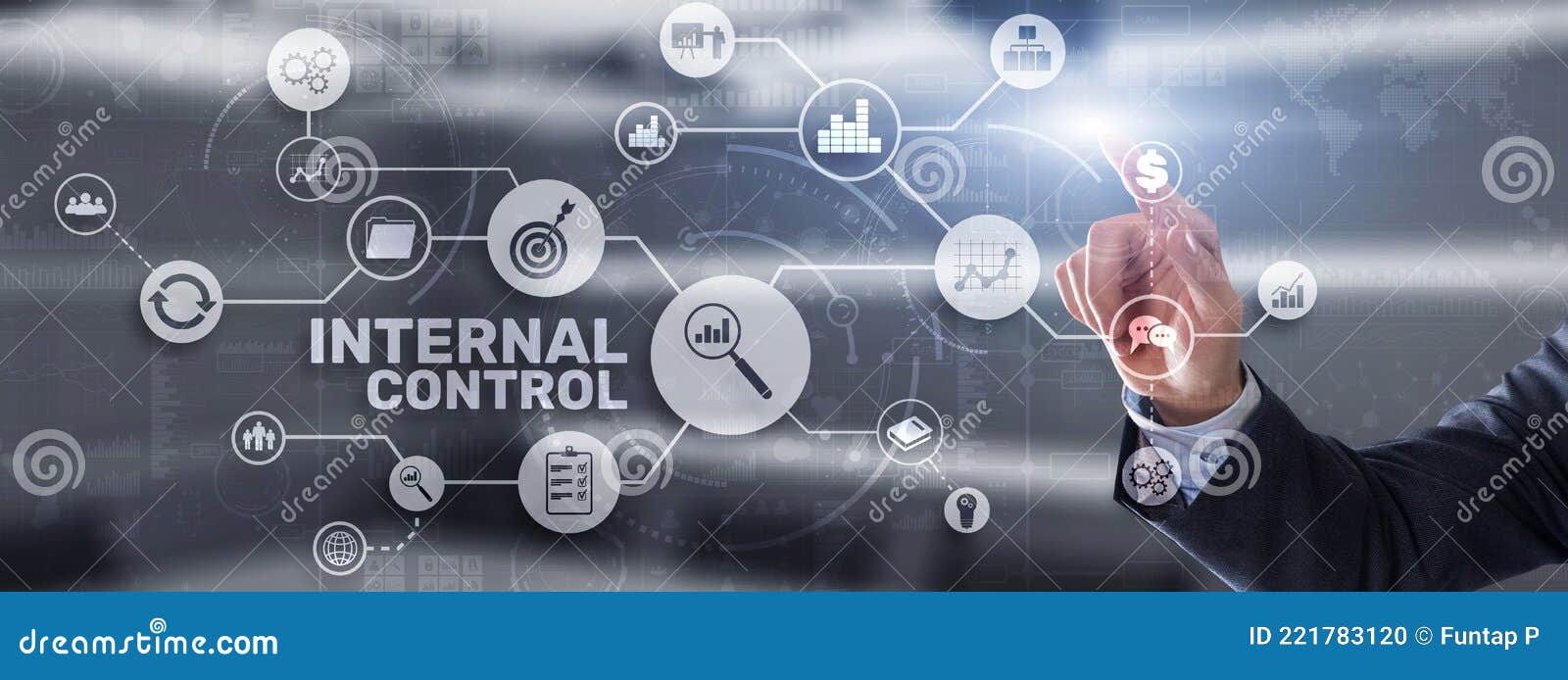 Internal Control on Virtual Screen. Accounting and Audit Stock Photo ...