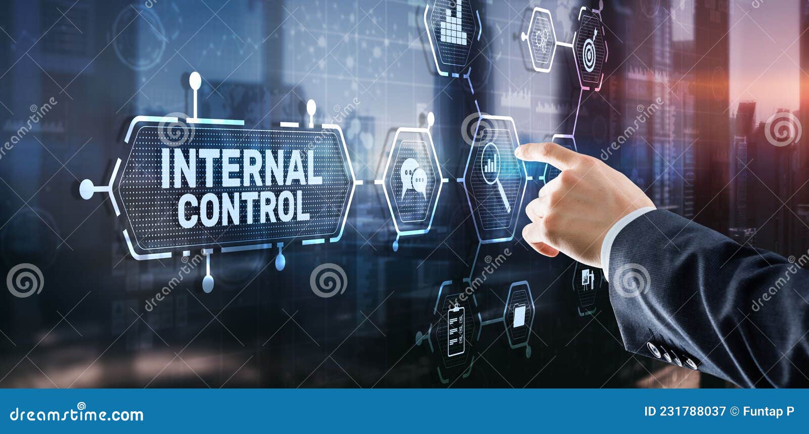 Internal Control on Virtual Screen. Accounting and Audit Stock Image ...