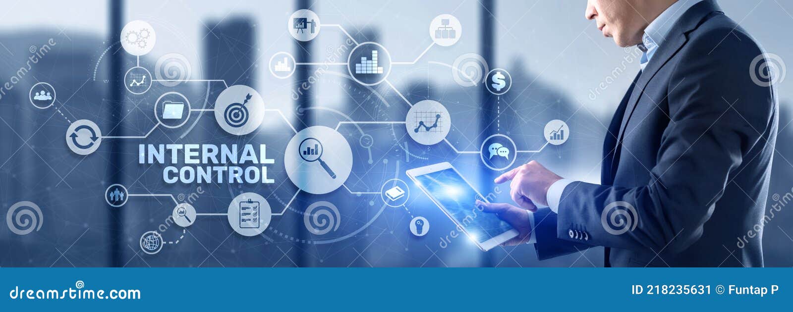 Internal Control on Virtual Screen. Accounting and Audit Stock Image ...