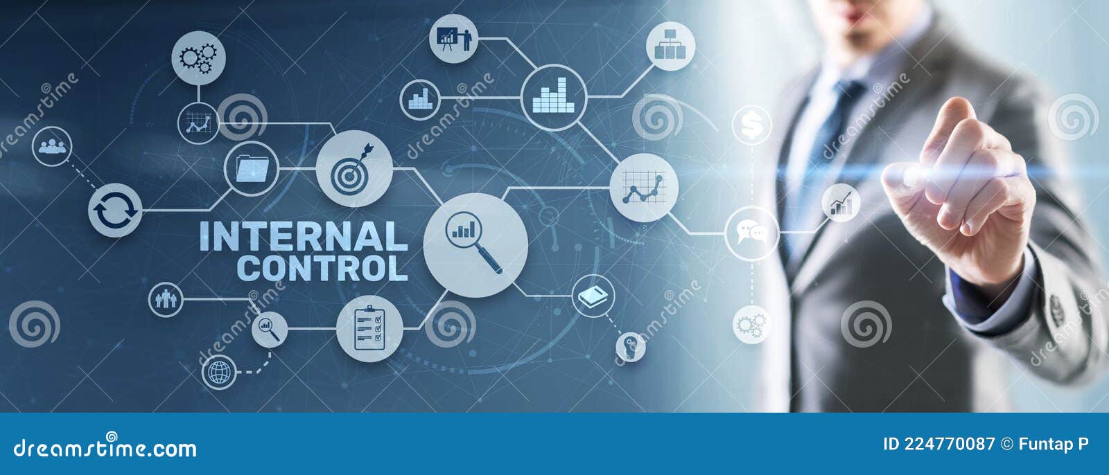 IC, Internal Control. Concept With Keyword, People And Icons. Flat ...