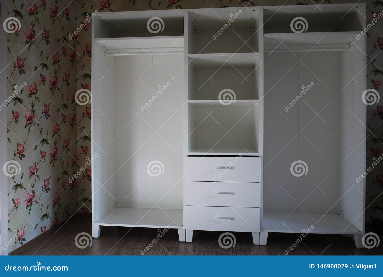 Internal Details of the Wardrobe. Large Wardrobe. Details and Close-up ...