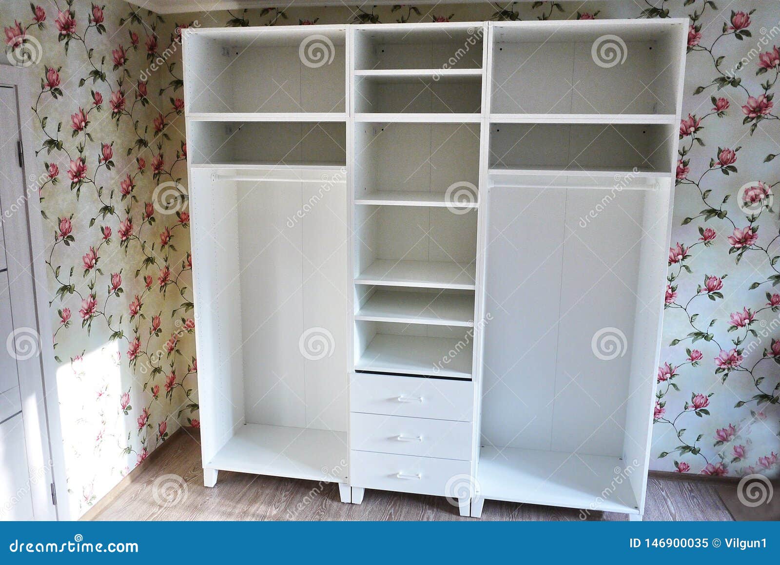 Internal Details of the Wardrobe. Large Wardrobe. Details and Close-up ...