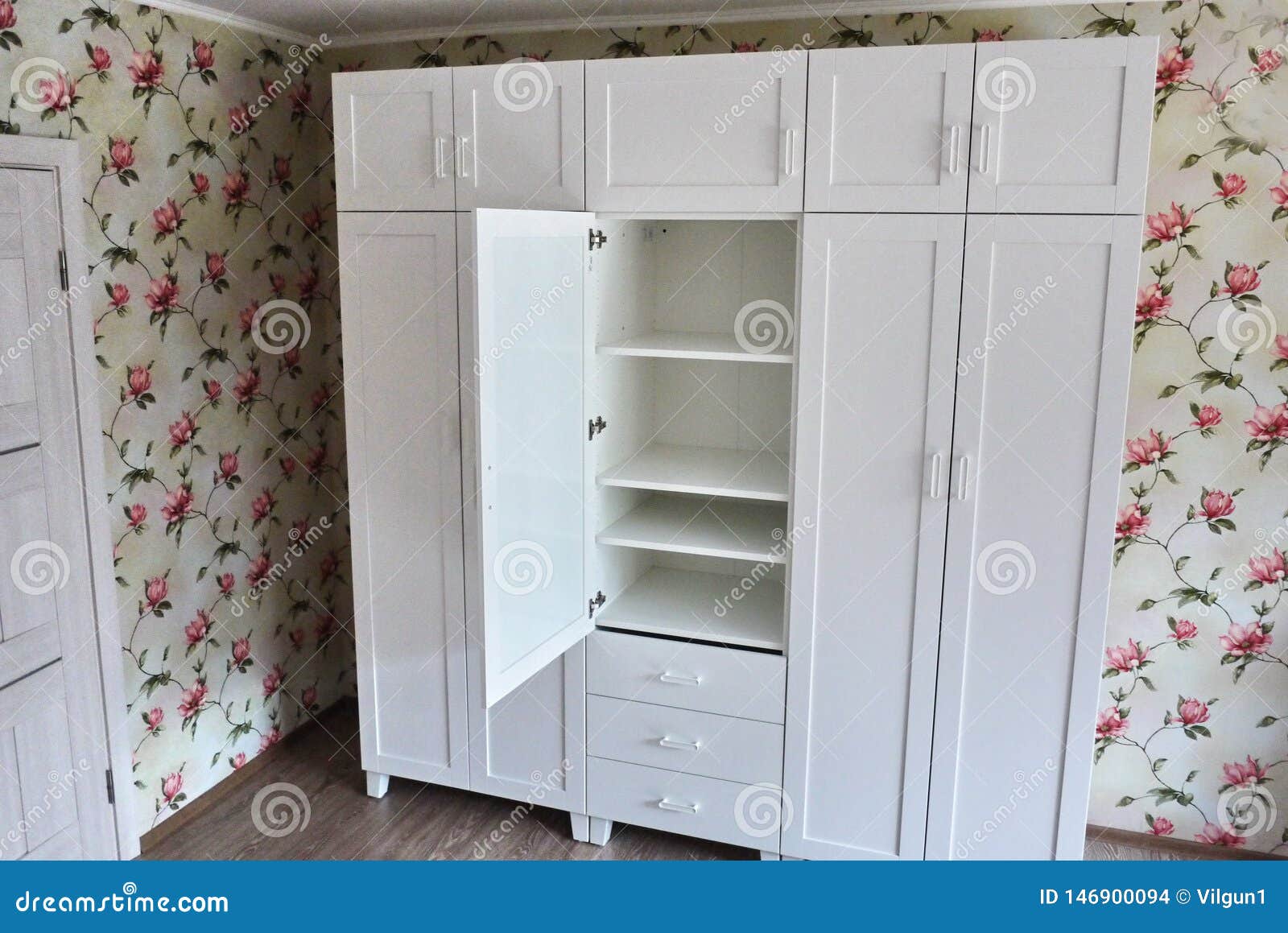 Internal Details of the Wardrobe. Large Wardrobe. Details and Close-up ...