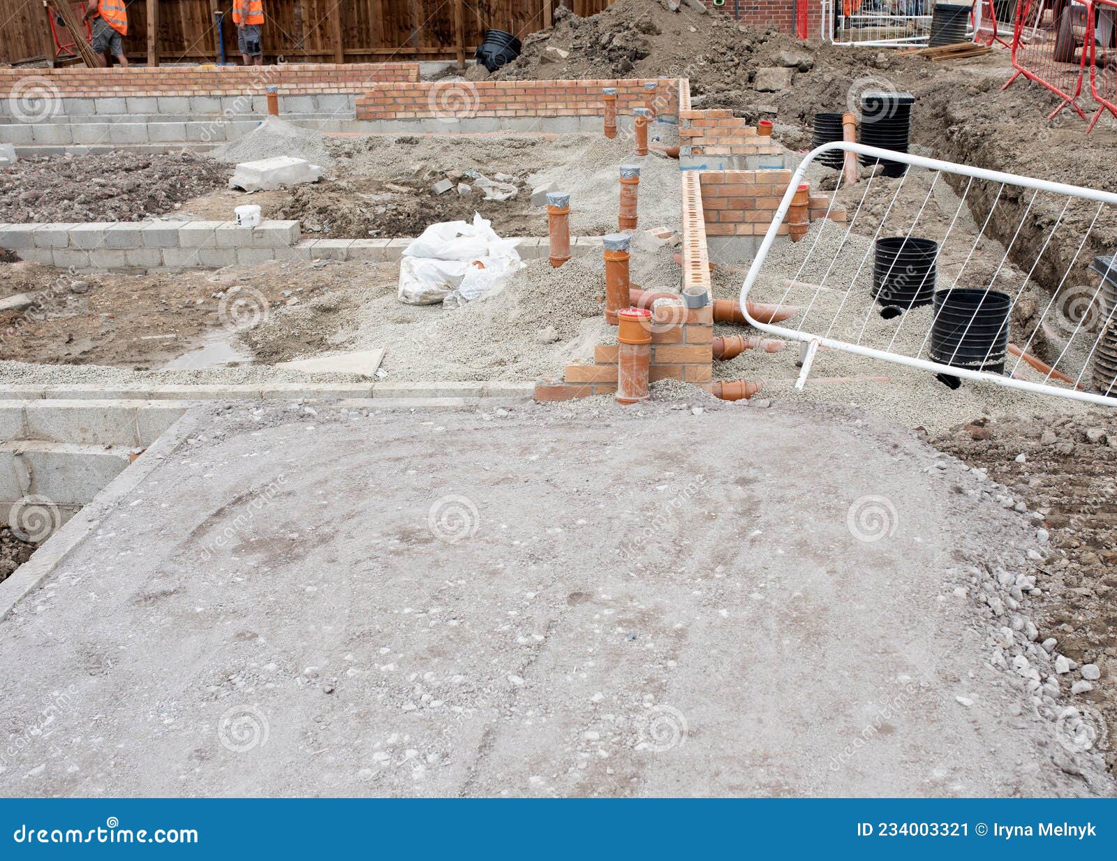 Internal Drainage Pipe Installed during New Residential Semi Detatched ...