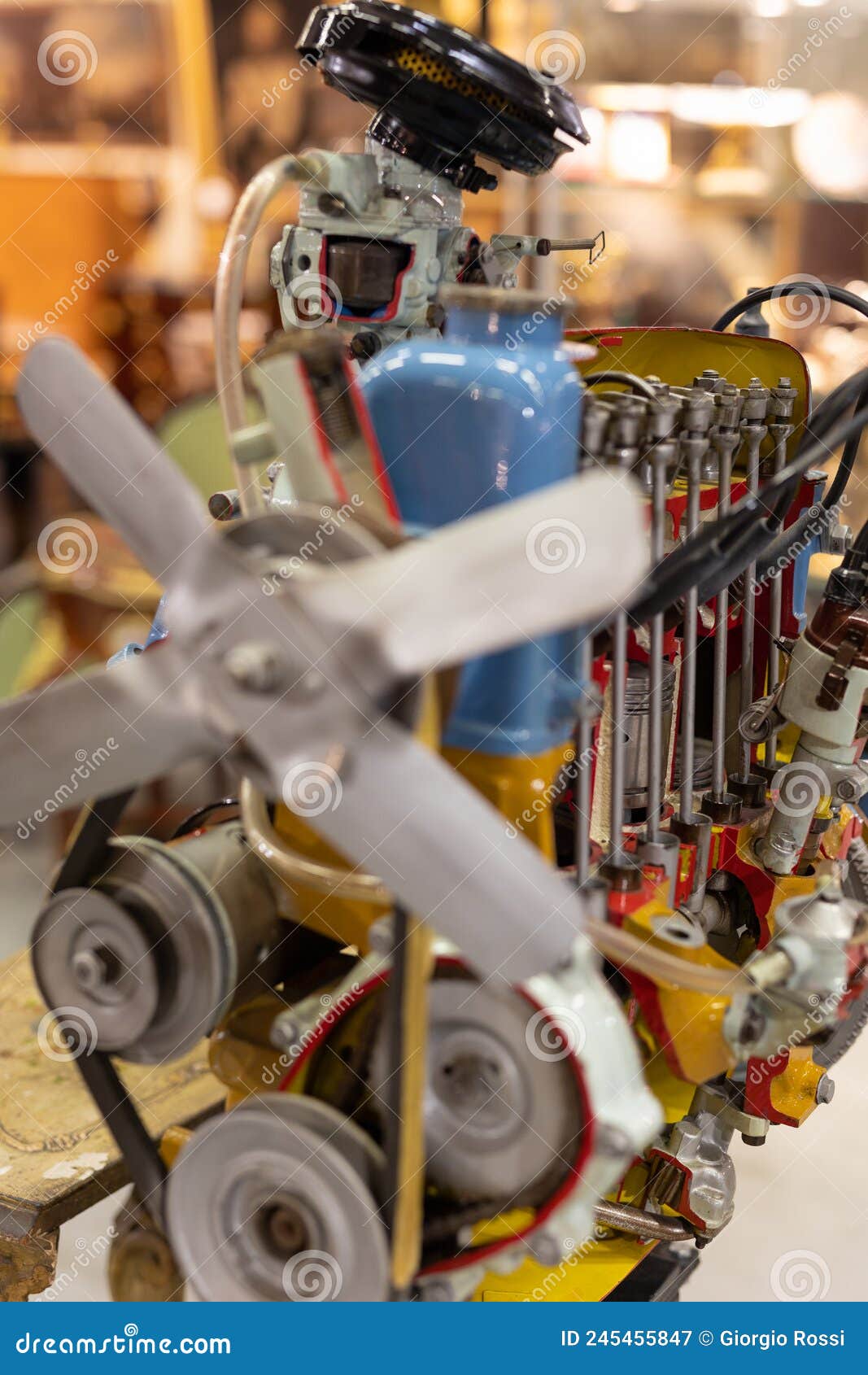 A Car Engine Bay With Various Components Including The Intake Manifold ...